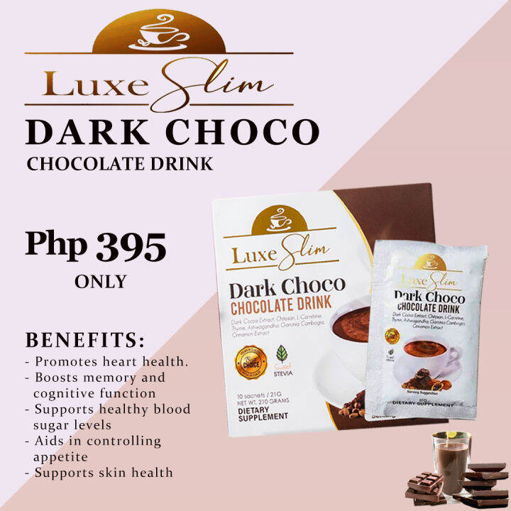 LUXE SLIM DARK CHOCO Chocolate Drink 10 Sachet / 21g | Lazada PH