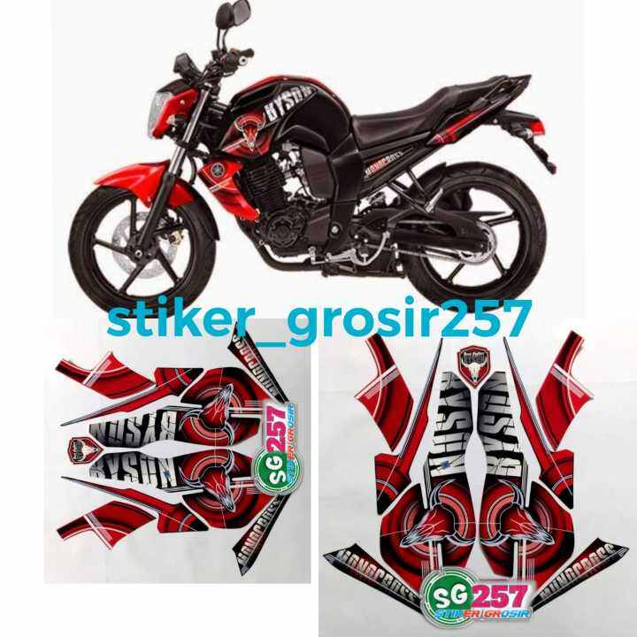 STIKER STRIPING & LIS BODY MOTOR BYSON 2013 2014 MERAH STANDAR | Lazada ...