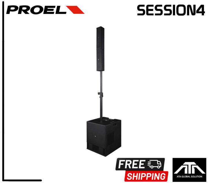 PROEL Session 4 | ชุดลําโพงคอลัมน์ 8x2.75 นิ้วและซัพวูฟเฟอร์ 2×6.5 นิ้ว ...