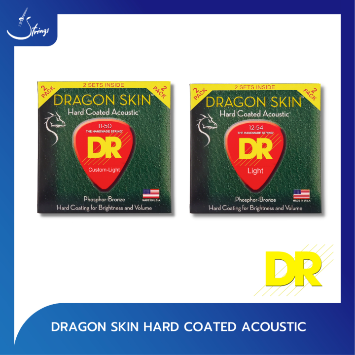 สายกีตาร์โปร่ง DR Dragon Skin Acoustic Guitar String 2 Packs | Strings ...