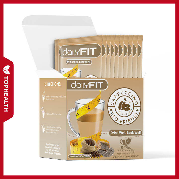 DailyFIT Keto Fiber Diet Drink (Cappuccino) Low Carb Low Calorie with ...