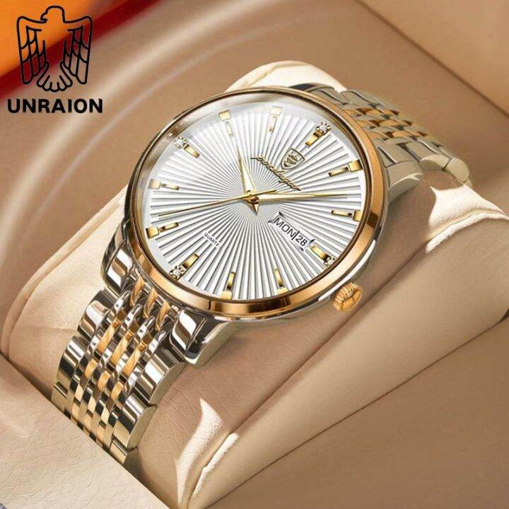 UNRAION นาฬิกาข้อมือสวิสสำหรับนักธุรกิจกันน้ำ,นาฬิกาข้อมือสุดหล่อนาฬิกา ...