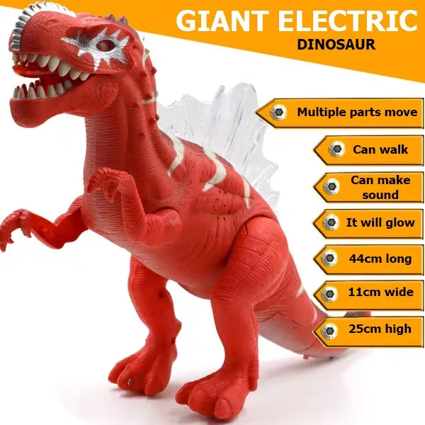 Walking Spinosaurus Electric Dinosaur with Light and Roaring Sound Toys ...