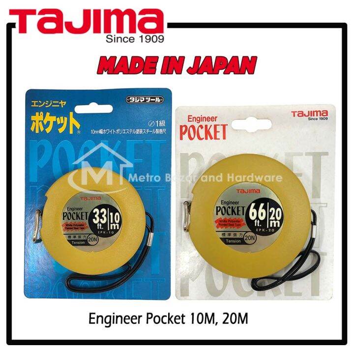 Tajima Engineer Pocket Steel Tape Measure 10M, 20M | Lazada PH