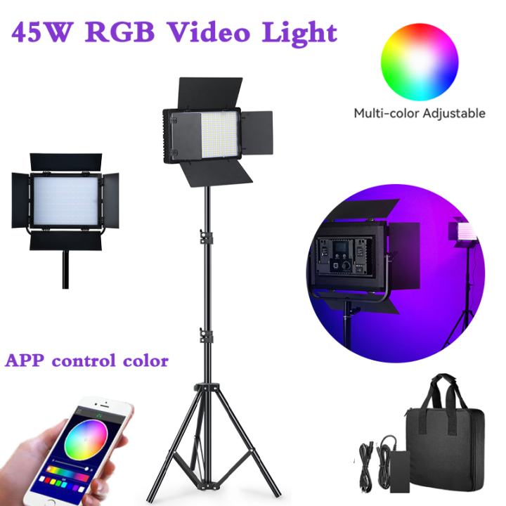 RGB Camera Video Light Optional Battery With Charger Photography Lamp ...