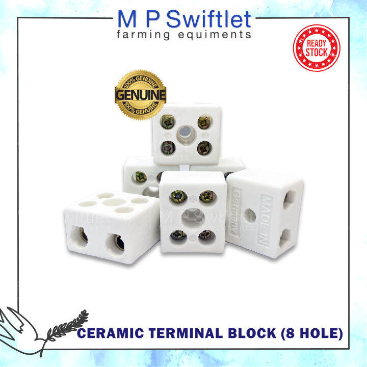 Ceramic/ Porcelain Terminal Block (1 pcs) - 5 Hole (2 way)/ 8 Hole (3 ...