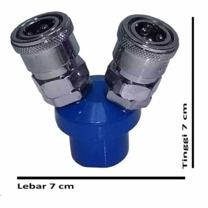 Sambungan Selang Angin 2 Cabang Air Quick Coupler 2 Pass/ Way | Lazada ...
