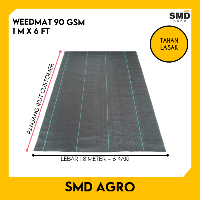 Weedmat Weed Control Mat 1.8 Meter Lebar x 1 Meter Panjang | Lazada