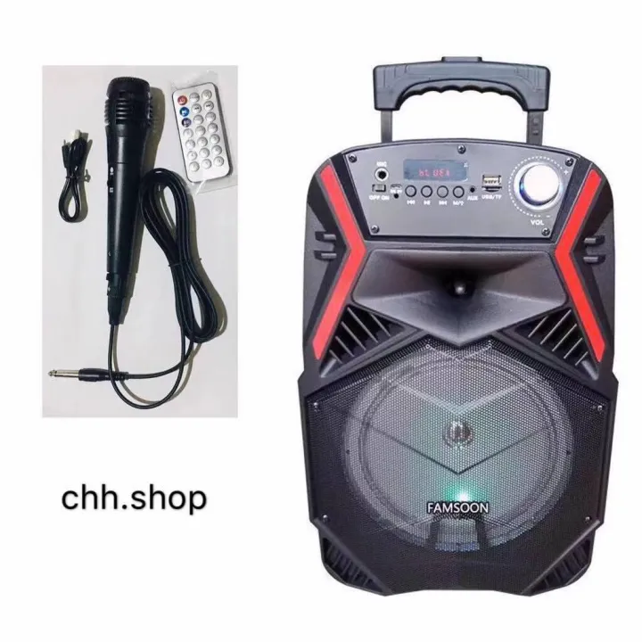 QS803 Portable Bluetooth Karaoke Trolly Speaker w/ Wired Mic | Lazada PH