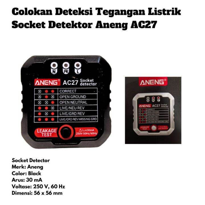 Colokan Deteksi Tegangan Listrik Socket Detektor Aneng AC27 | Lazada ...