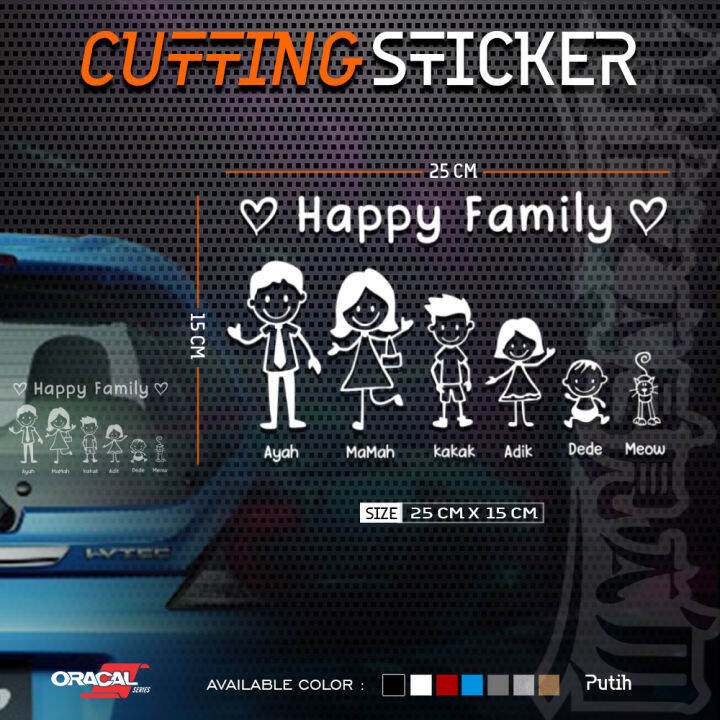 Stiker Cutting Happy Family Kaca Mobil | Cutting Sticker Happy Family ...