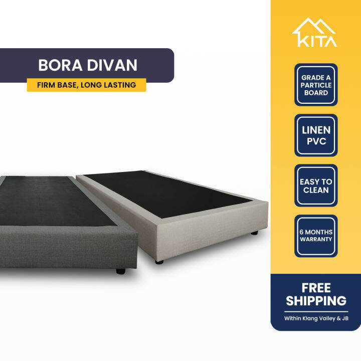 KITA BORA Divan, Linen PVC, Easy to Clean Firm Base, Available Sizes ...