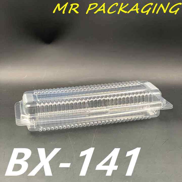 BX-141 - BENXON Plastic Tray with Lock [ 50pcs± ] Bakery Disposable Plastic Clear Food Sushi Box ...