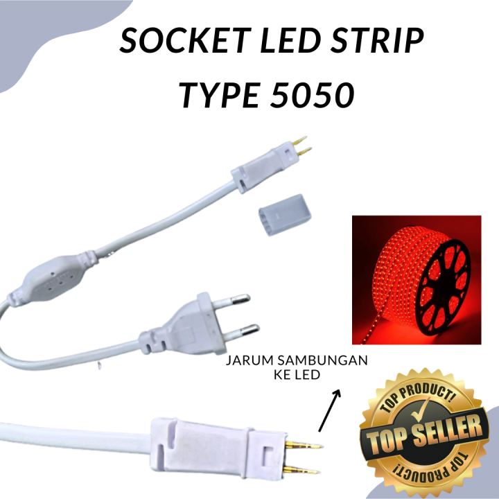 Socket Colokan Led Strip 5050 Adaptor Lampu Selang 220 Volt Kotak
