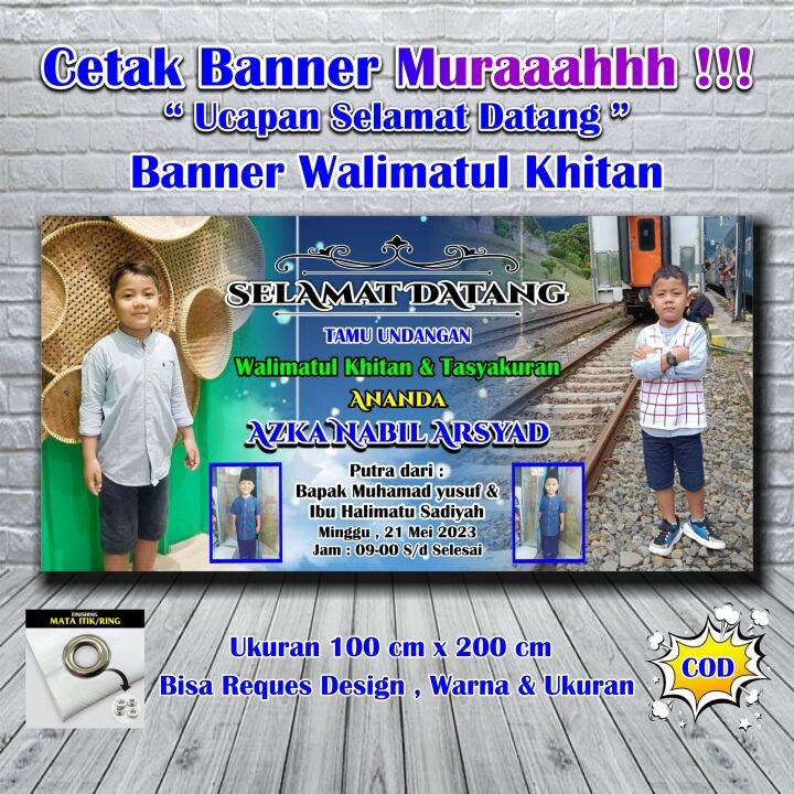 Spanduk Banner Khitanan & Selamat Datang ukuran 1 meter x 2 meter | Lazada Indonesia