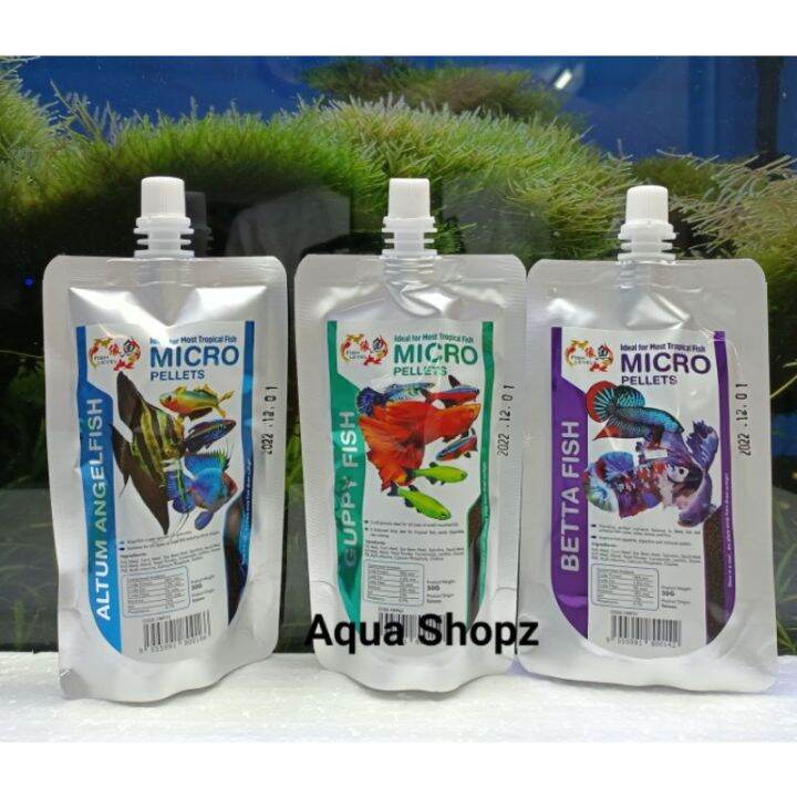 FISH LEVEL Micro Pellets Fish Food 50g (Altum Angel/Guppy/Betta Fish ...