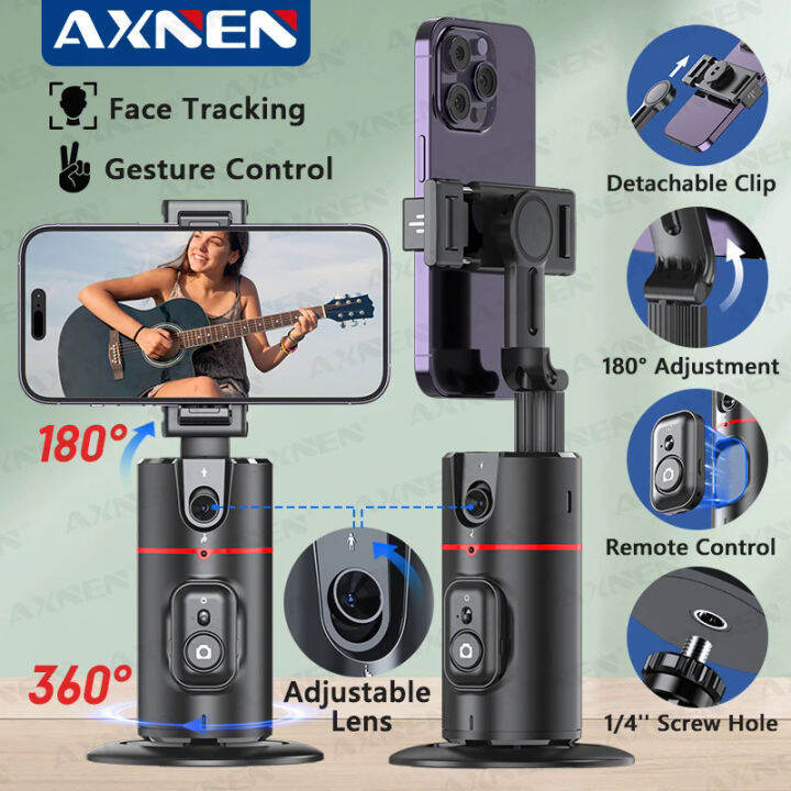 AXNEN 360 Rotation Gimbal Stabilizer Selfie Face Tracking Desktop Follow-up Shooting with Remote ...