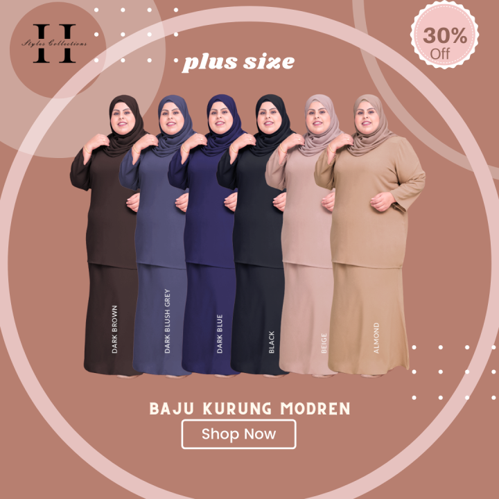 {🌺Plus Sizes🌺} Daily Basic Baju Kurung Modren By H Styles Collections ...