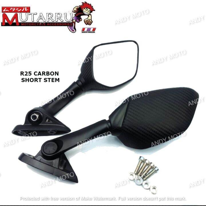 Honda Click 160 MOTORCYCLE MUTARRU CARBON SIDE MIRROR SHORT STEM STOCK ...