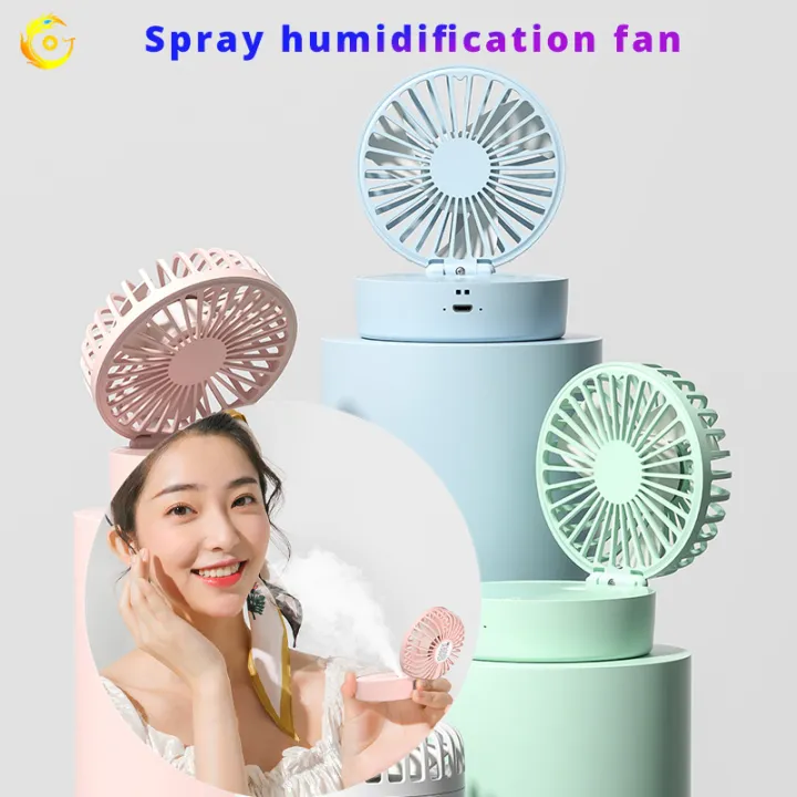 Portable Water Spray Fan Foldable Mini Necklace Fan Built-in 2000mAh ...