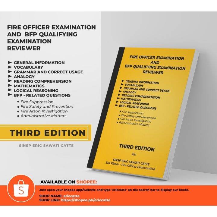 FOE FIRE OFFICER BFP QUALIFYING EXAM REVIEWER (Updated Edition)Fire ...