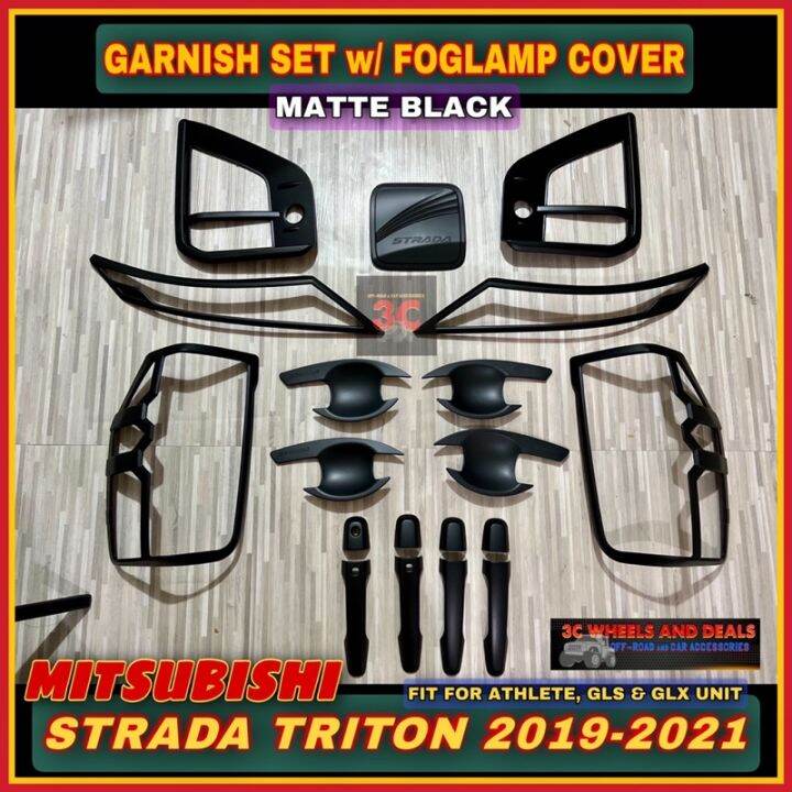 MITSUBISHI STRADA TRITON 2019-2022 GARNISH SET WITH FOGLAMP COVER ...