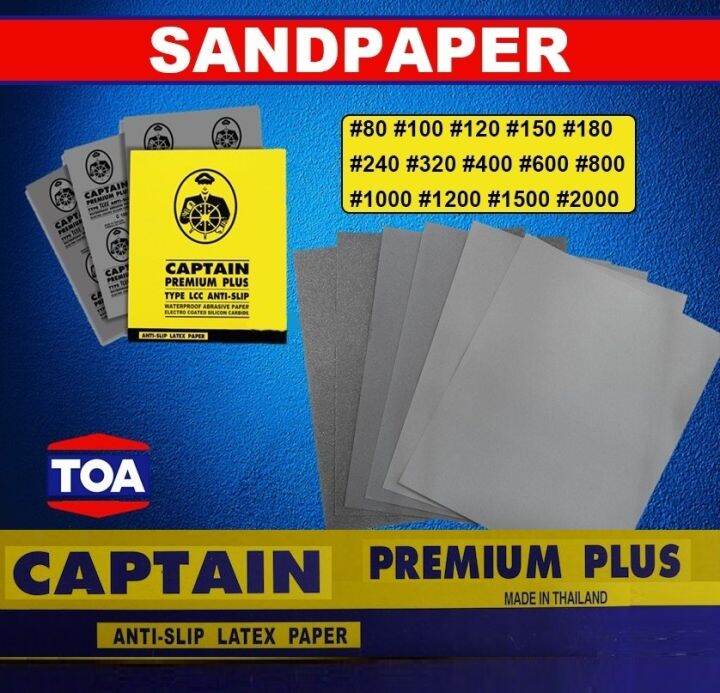 Captain TOA Premium Plus Sand Paper Kertas Pasir TOA Sandpaper Water ...