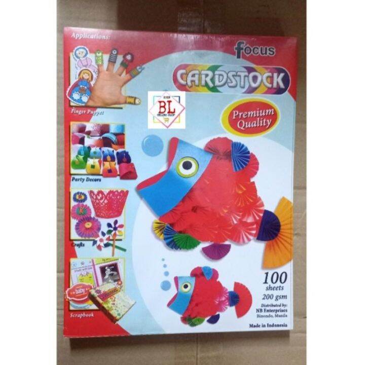 FOCUS Cardstock assorted colors 200 gsm(100 sheets) | Lazada PH