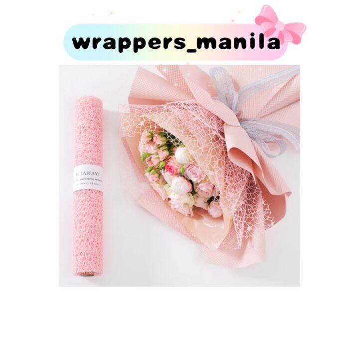 New Style Floral Wrapping Korean Web Mesh Bouquet Wrapper | Lazada PH