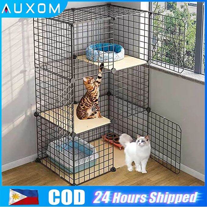 Stackable Cage for Cat 2-3 Layers Cat cage Cat House DIY Cat Stair Cage Collapsible Kitten Pet ...