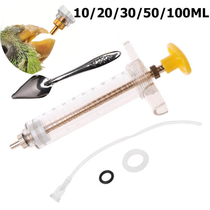10/20/30/50/100ml Bird Feeding Syringe with PVC Tube and Feeding Spoon ...