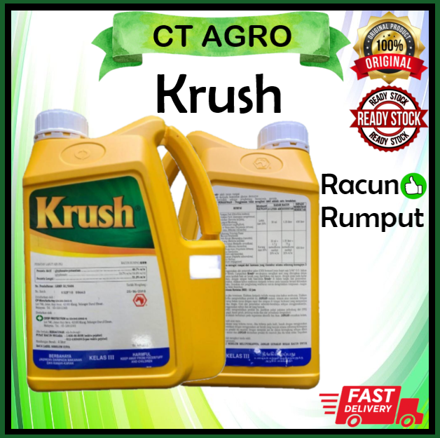 Krush 4Liter Glyphosate 48.7% Ready Stock Racun Rumput Rumpai ...