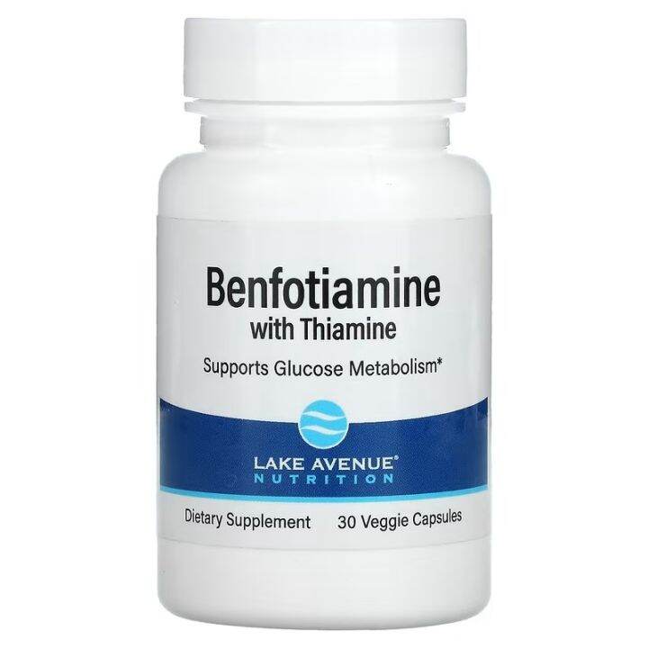 Benfotiamine Fat Soluble with Thiamine, 250 mg, 30 Veggie Capsules ...