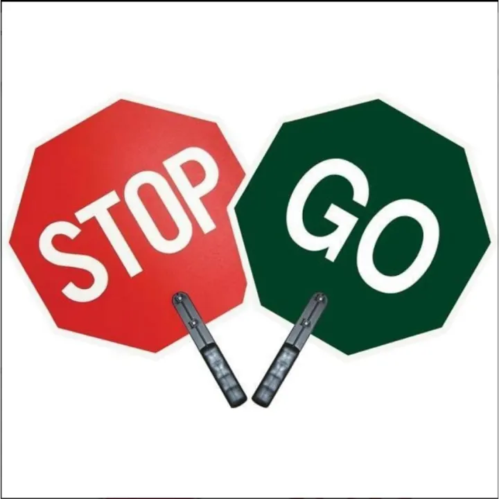 Stop and Go Paddle Sign Aluminium Hand Sign Stop Signs Traffic STOP ...