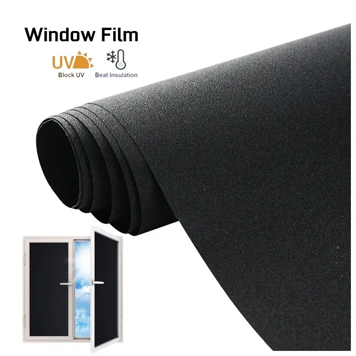 Sun Protection Film, Privacy UV Glass Film Black Heat Resistant Pool ...