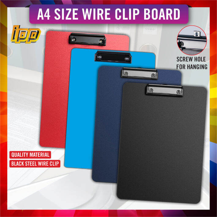 CY A4 Size Wire Clip Board With Hanging Hole / PP Foam Black Wire Clip ...