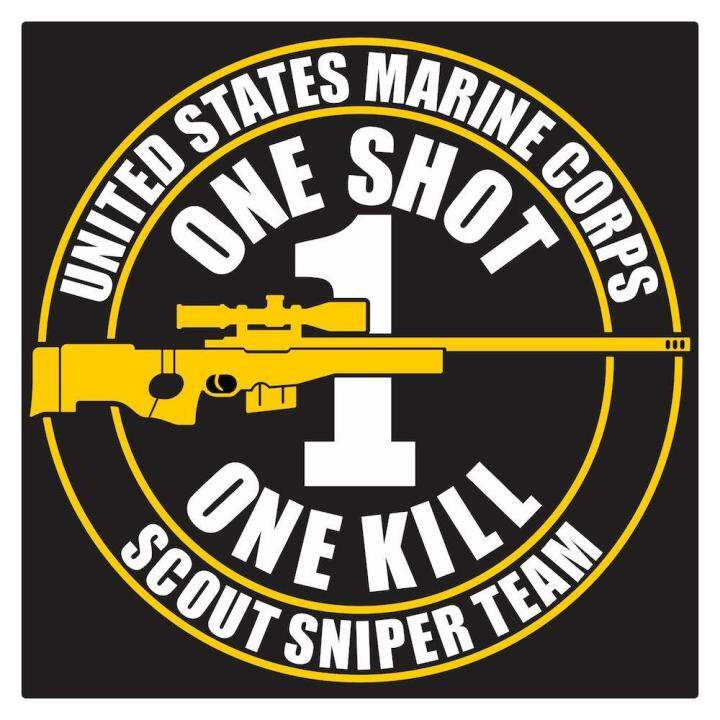 USMC Scout Sniper One Shoot Cutting Sticker | Lazada Indonesia