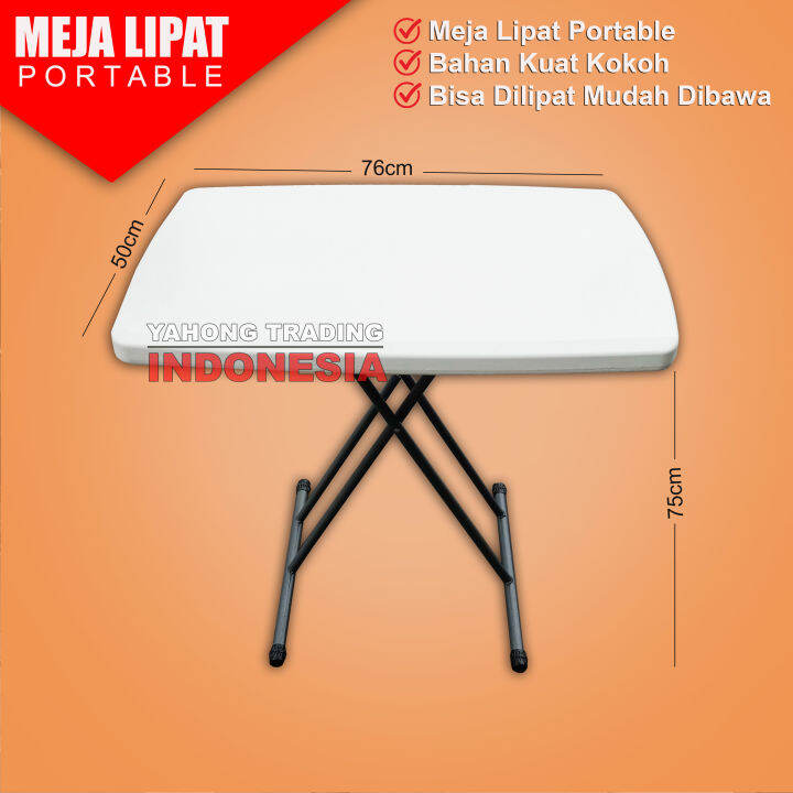 Meja Lipat Panjang 76cm Meja Portable Meja Makan Meja Belajar Meja ...