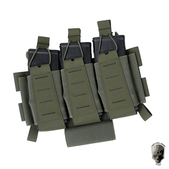 TMC Tactical MOLLE Front Panel with Triple Elastic 556 Magazine Pouch ...