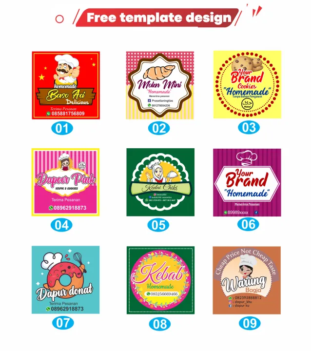 Cetak stiker label makanan/kemasan kotak | Lazada Indonesia