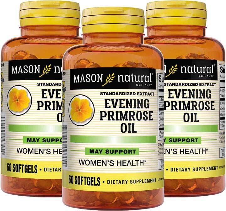 MASON NATURAL Evening Primrose Oil, Relieves PMS Symptoms, Supports ...