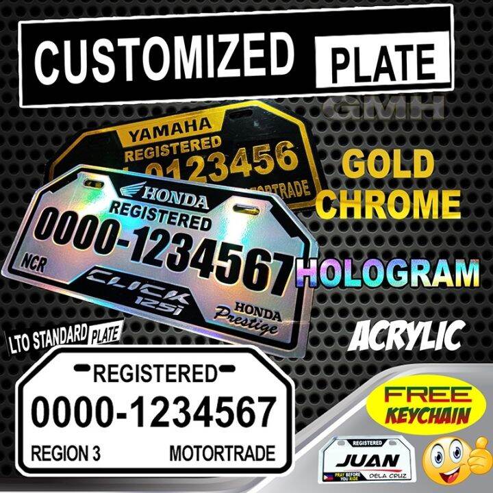 mmmgy4769748 Motorcycle Temporary Plate Number (acrylic) with FREE mini ...
