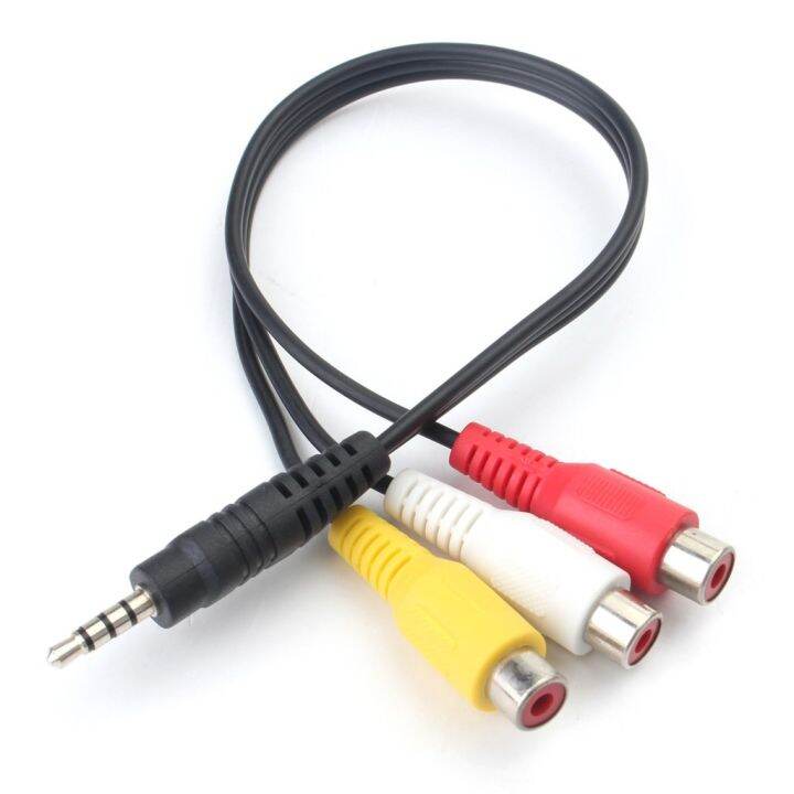 TKK 3.5mm Mini AV Male To 3 RCA Female Audio Video Cable adapter ...