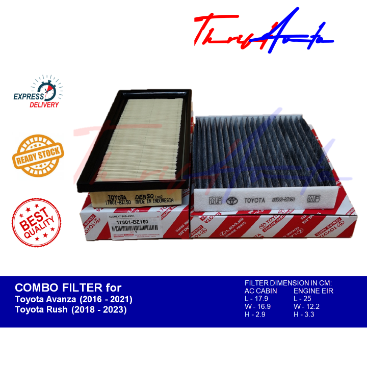 COMBO Filters (Charcoal Aircon & Engine) for Toyota Avanza (2016 - 2021 ...