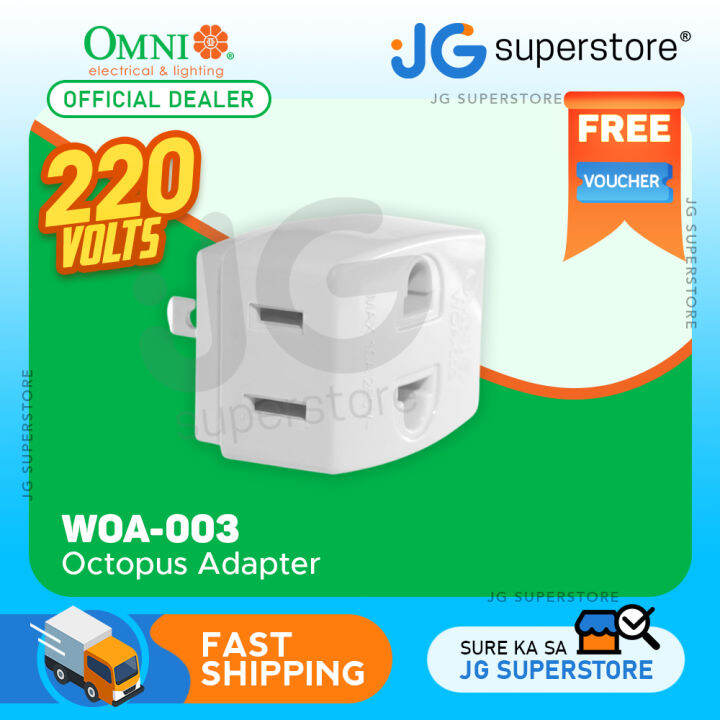 OMNI 10A 220V Octopus Adapter with Triple Tap to Flat Pin for ...