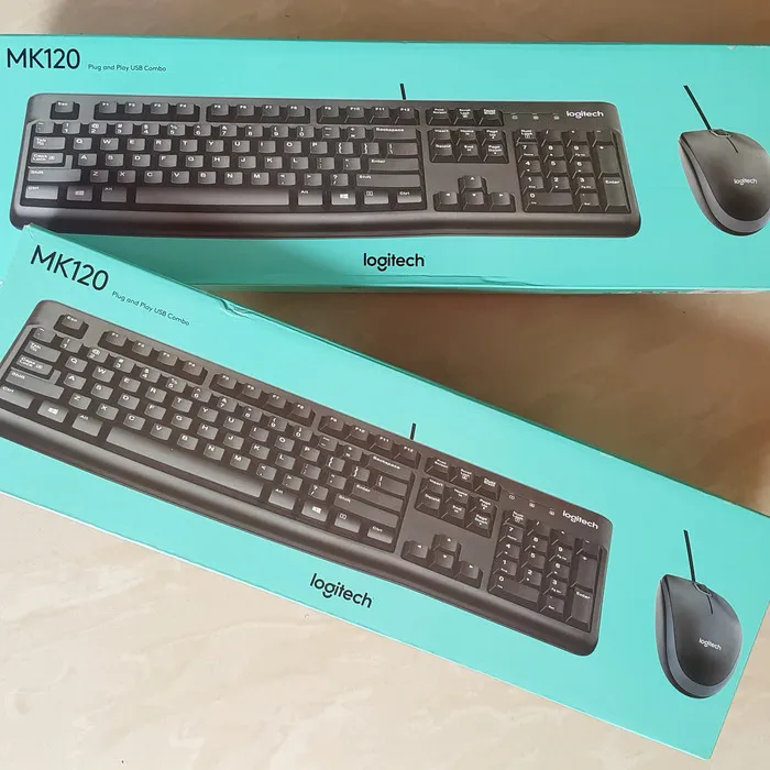 Logitech Mk120 Combo Keyboard Mouse Pakai Kabel Usb Original Garansi