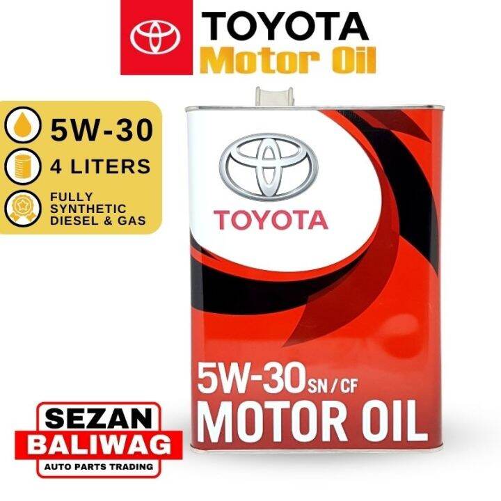 5W-30 4 LITERS ORIGINAL TOYOTA MOTOR OIL FOR GASOLINE AND DIESEL ENGINES 08880-83322 | Lazada PH
