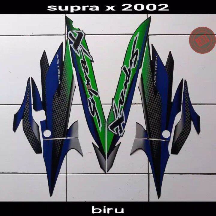Striping Stiker Polet lis body honda supra x 100 old lama 2002 hitam ...