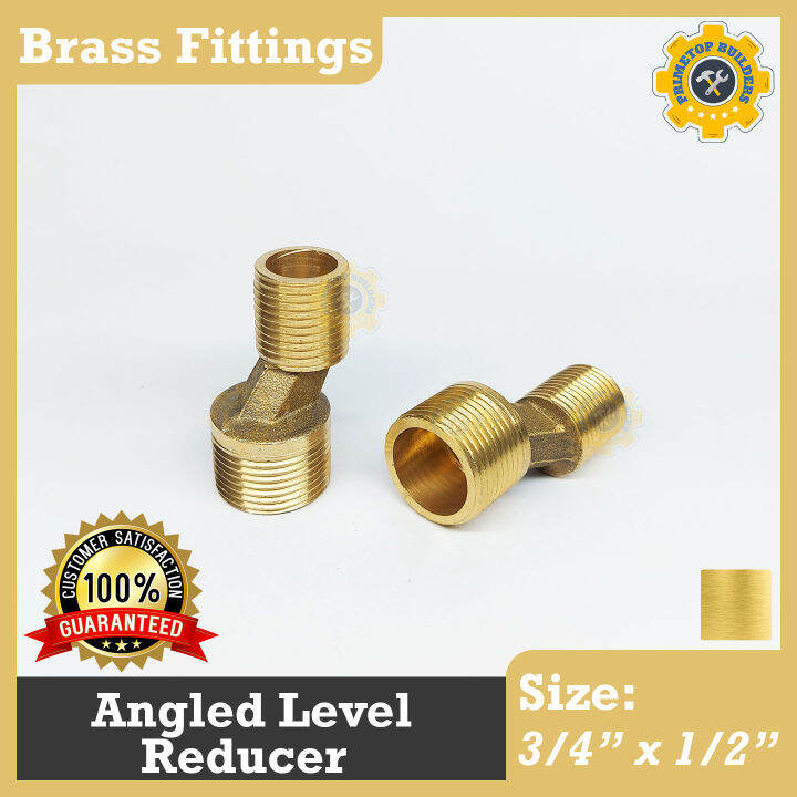 BRASS Angled Level Reducer (Shower Room Pipe Bend Connector) SOLD PER ...