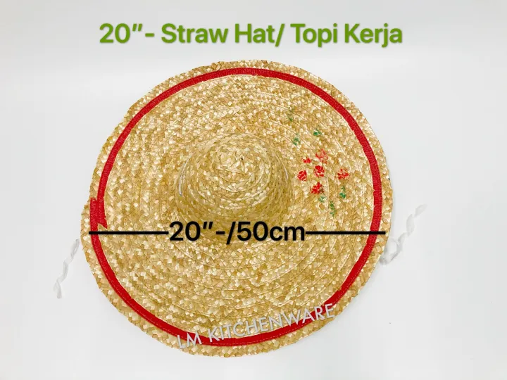 20” STRAW HAT/GRASS HAT/WORKER HAT/TOPI KERJA/TOPI MENGKUANG 草帽 | Lazada